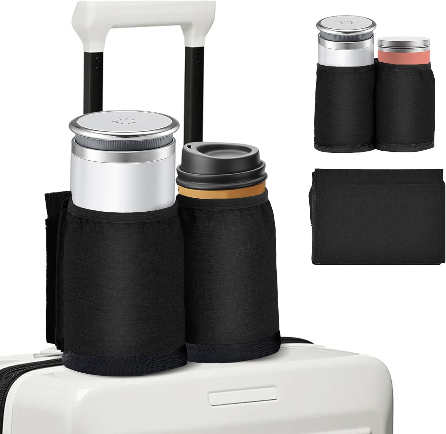 Travel Essentials Luggage Cup Holder for Suitcases Free Hands, Travel ...