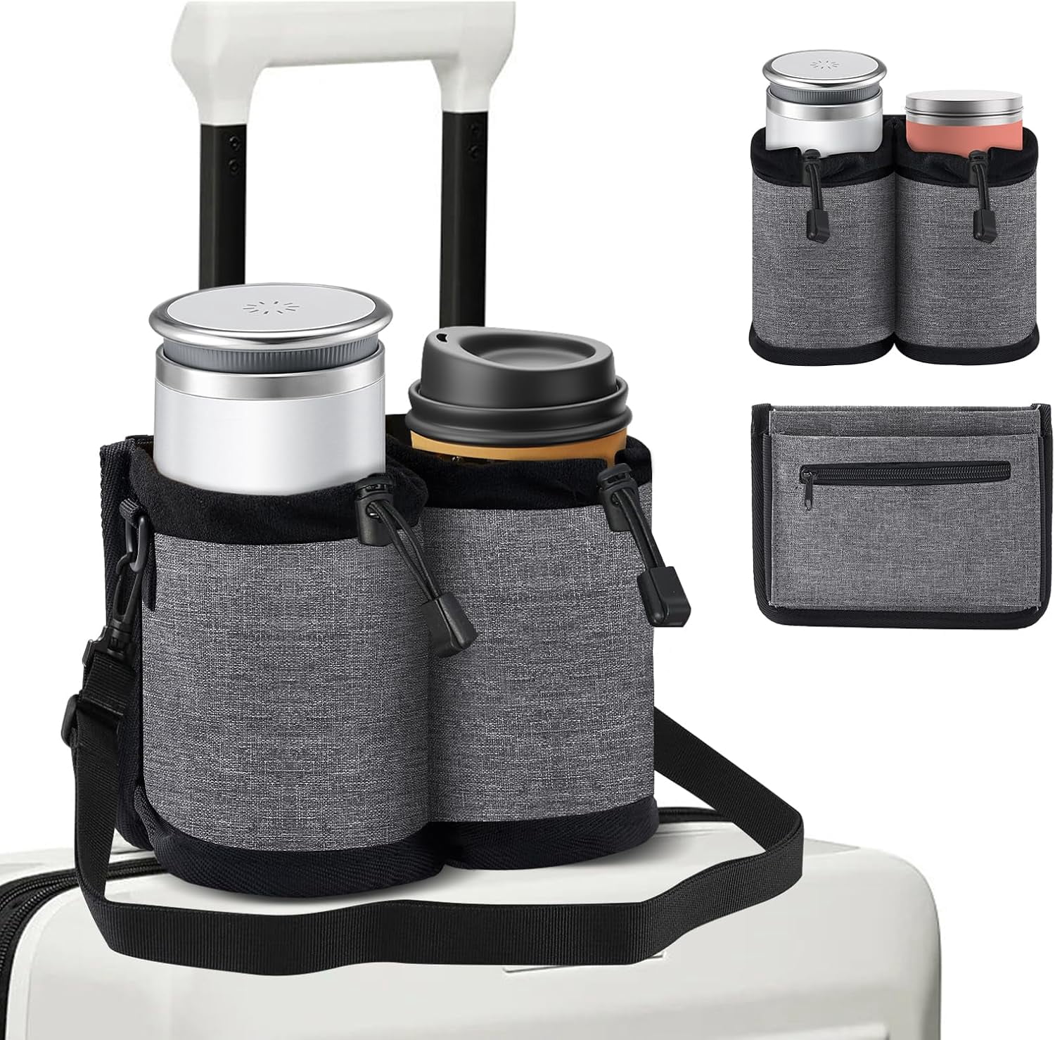 Travel Essentials Luggage Cup Holder for Suitcases Free Hands, Travel ...