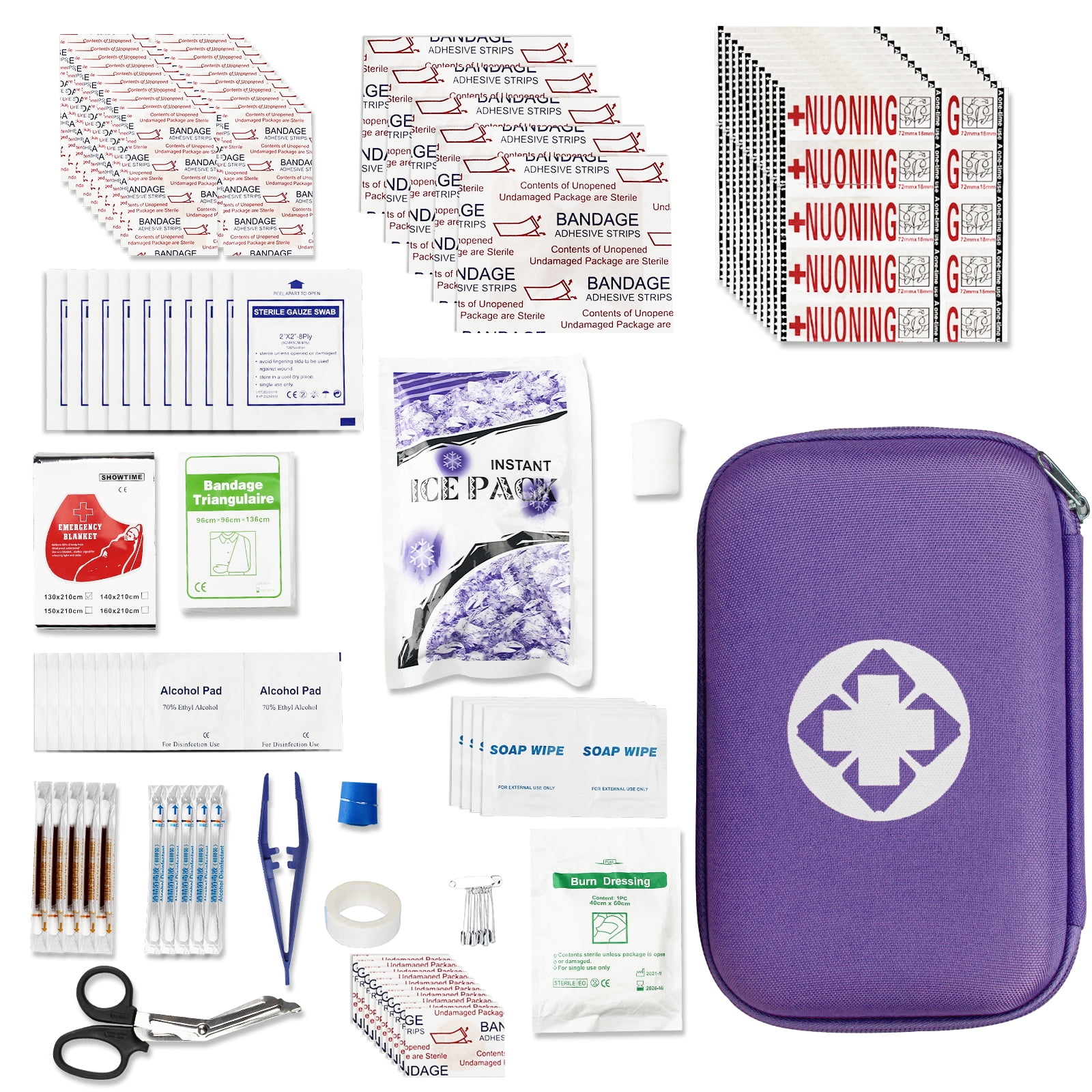 Travel First Aid Kit Car Emergency Kit 274 Pcs Camping Essentials ...