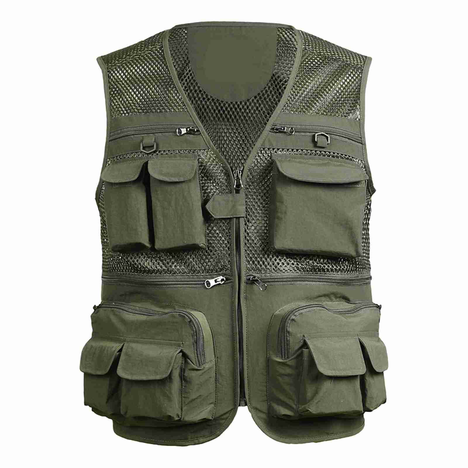 Travel Fishing Vest Breathable Fishing Travel Mesh Vest With Zipper ...