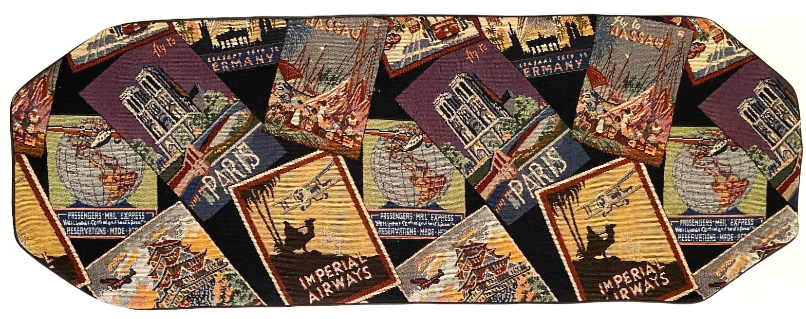 Travel Flying Airplanes Planes Cotton Jacquard Tapestry Table Runner ...
