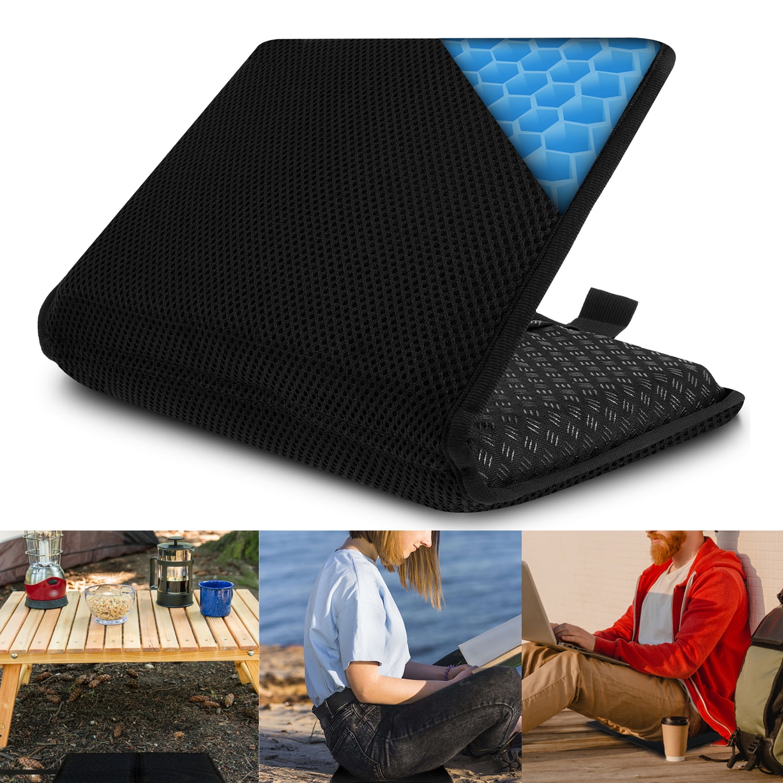 Travel Gel Seat Cushion Foldable Gel Chair Cushion Portable Comfortable ...