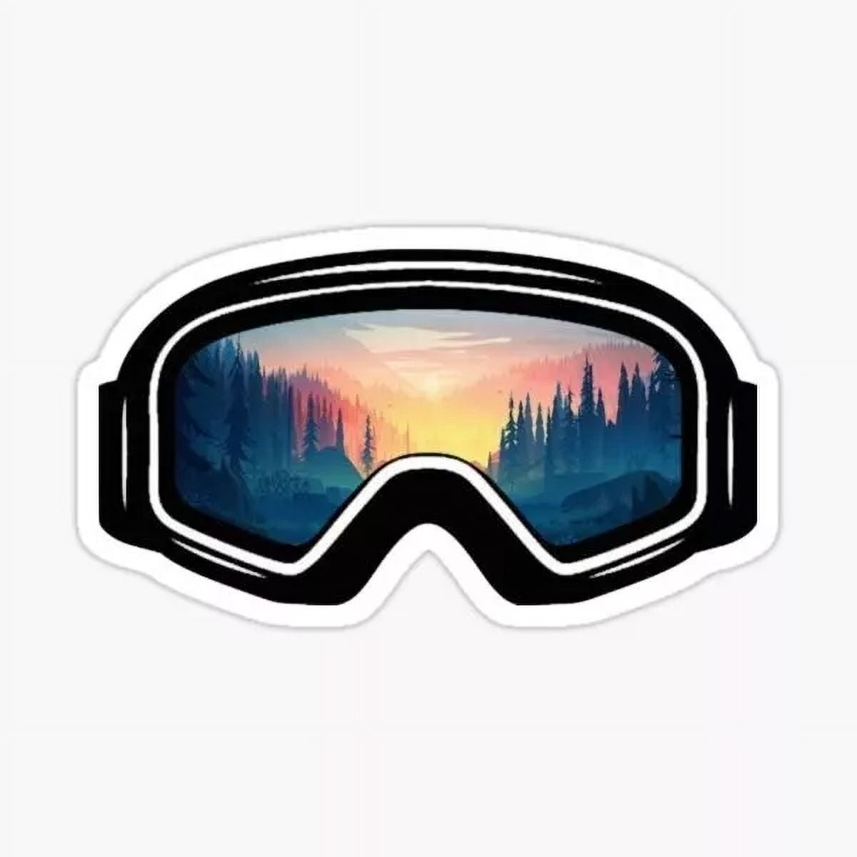 Travel Goggles Ski Resort Snowboard Sunset Park Destination Sticker ...