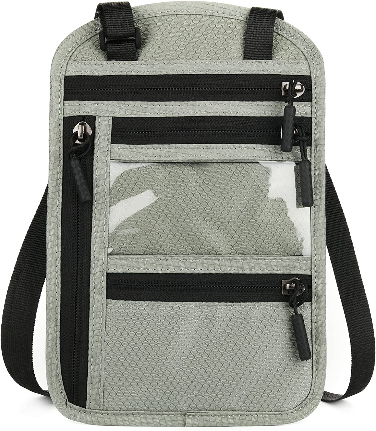 Travel Grey Neck Wallet & Passport Holder Shoulder Bag - Walmart.com