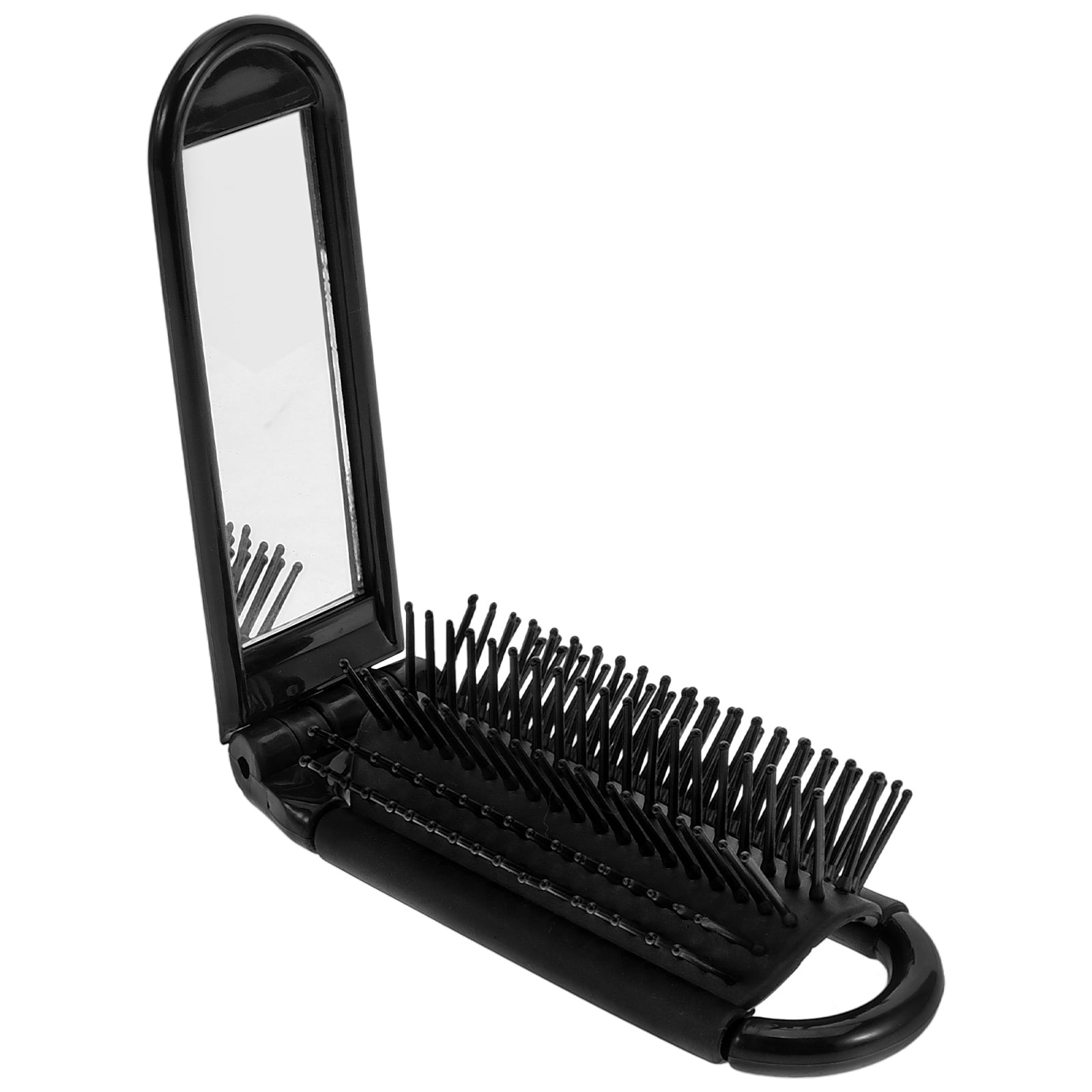 Travel Hair Brush with Mirror Compact Folding Hair Comb Folding Wet ...