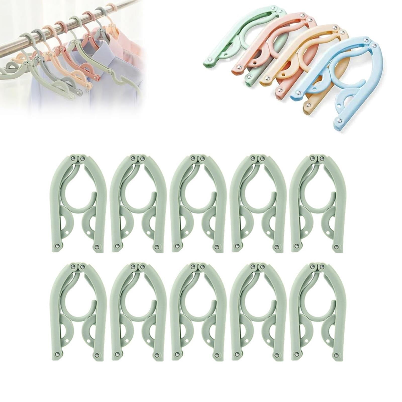 10Pcs Travel Hangers Foldable Portable Plastic Hangers Folding Clothes ...