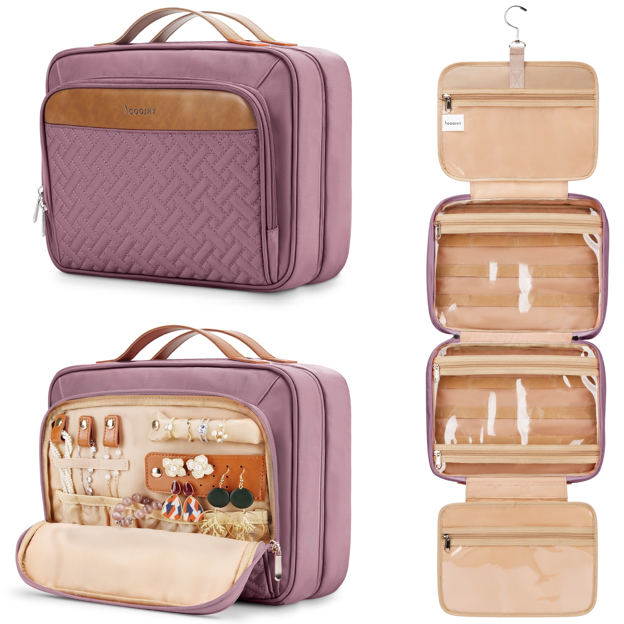 Travel Hanging Toiletry Bag for Women, with Jewelry Organizer ...