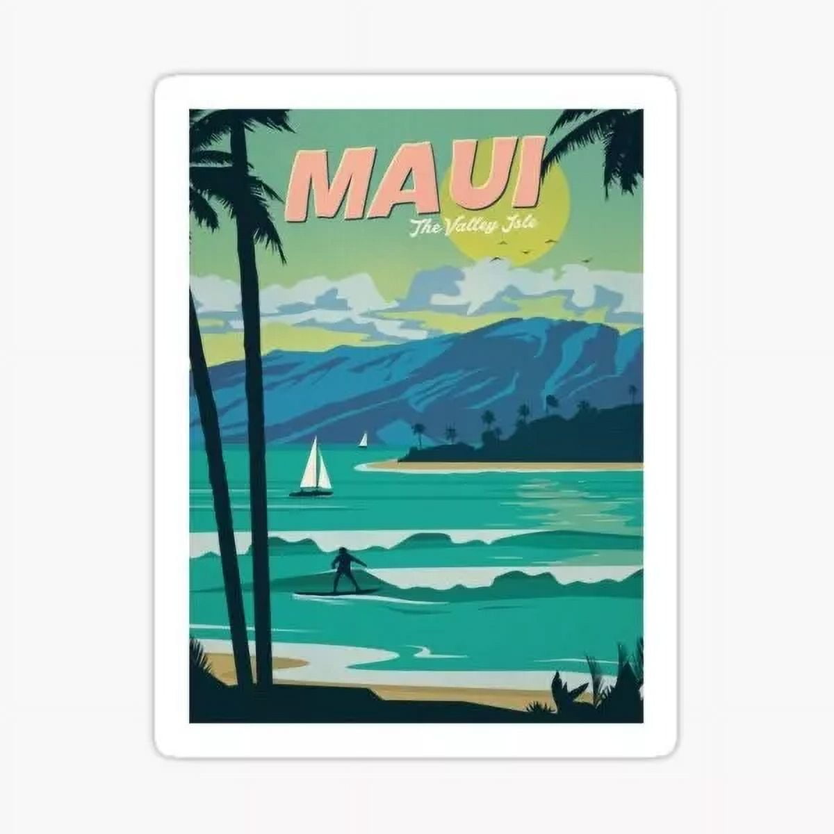 Travel Hawaii Aloha State Island Maui Valley Isle Beautiful Sticker ...