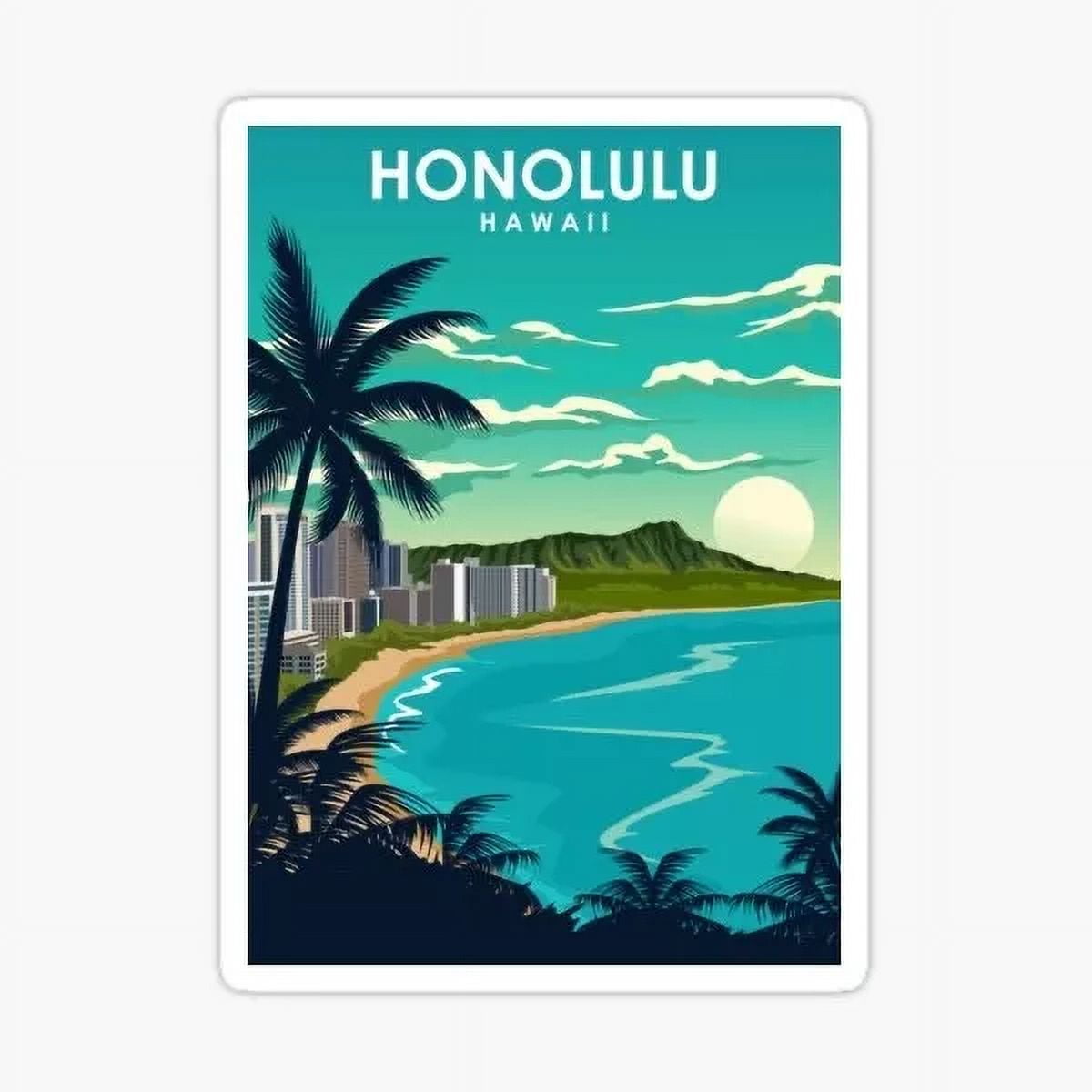 Travel Honolulu Hawaii Aloha State Island Trip Destination Sticker ...