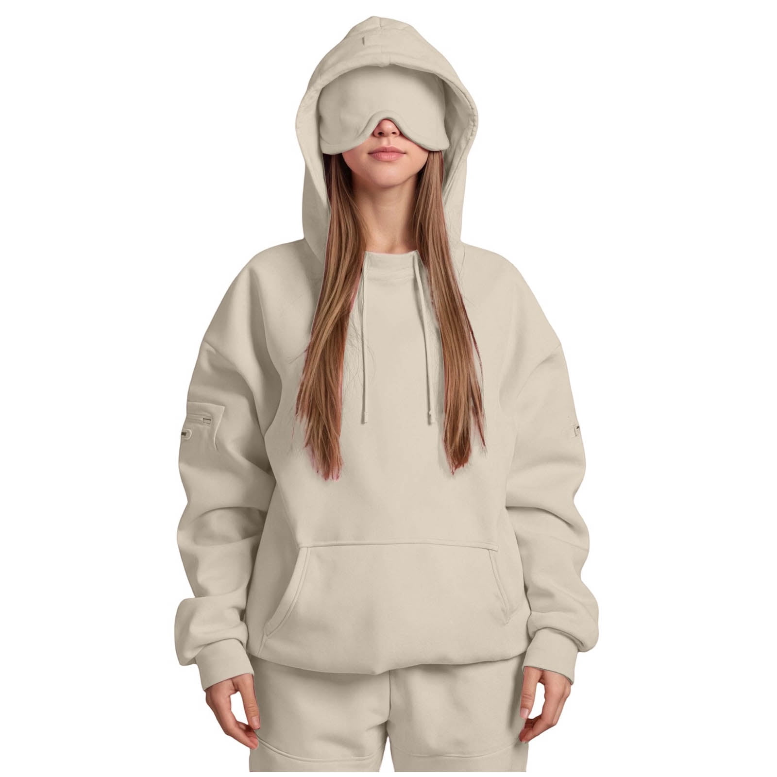 Travel Hoodie with Eye Mask Allergy-Free, Hypoallergenic Fabric for ...