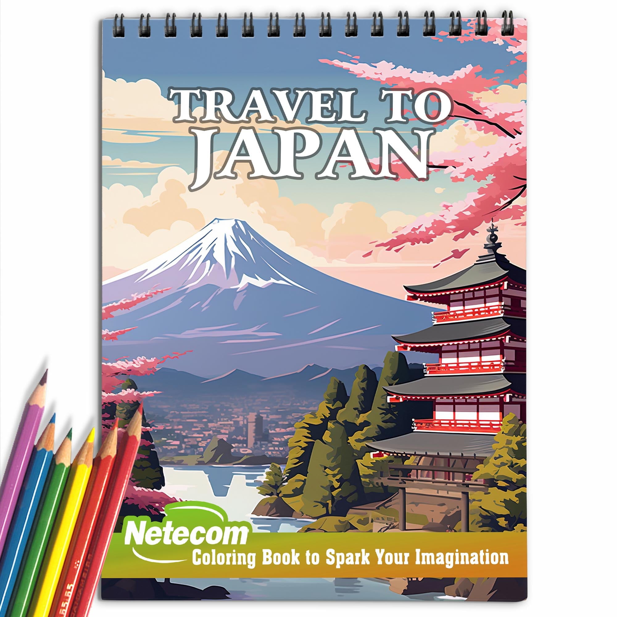 Travel to Japan Spiral Bound Coloring Book, Embark on a Journey to ...