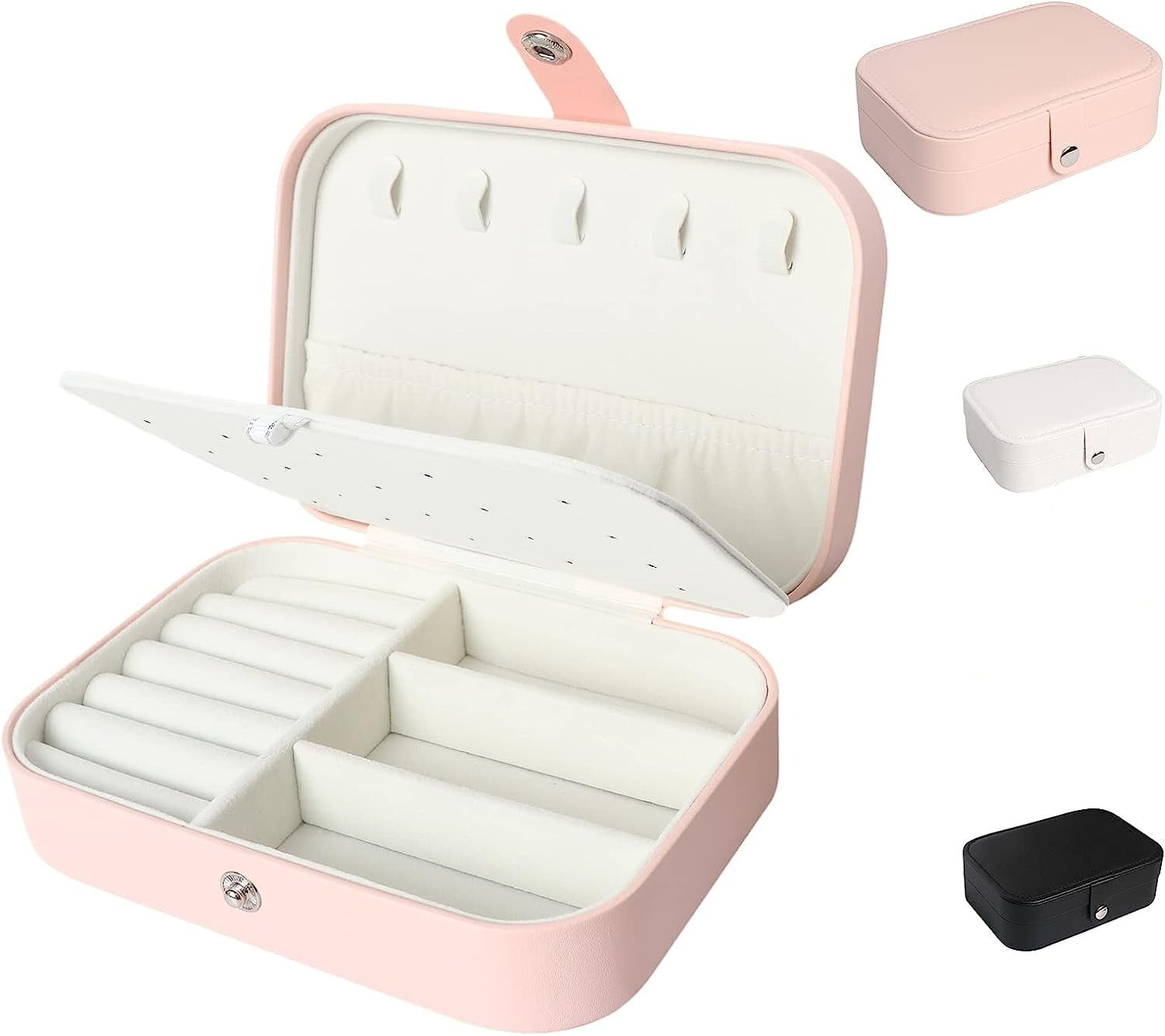 Travel Jewelry Box, PU Leather Portable Jewelry Case, Small Jewelry ...