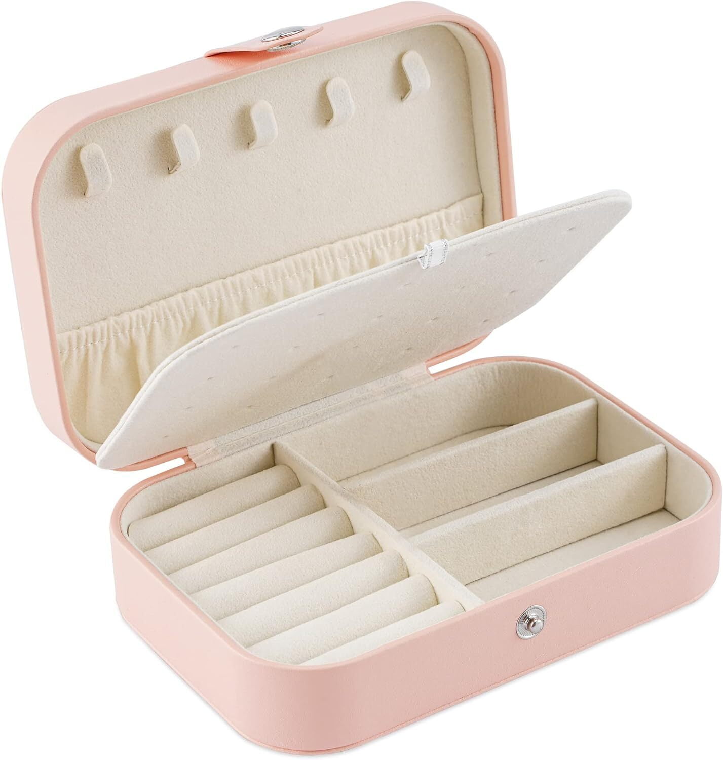 Travel Jewelry Box, PU Leather Small Jewelry Organizer for Women Girls ...