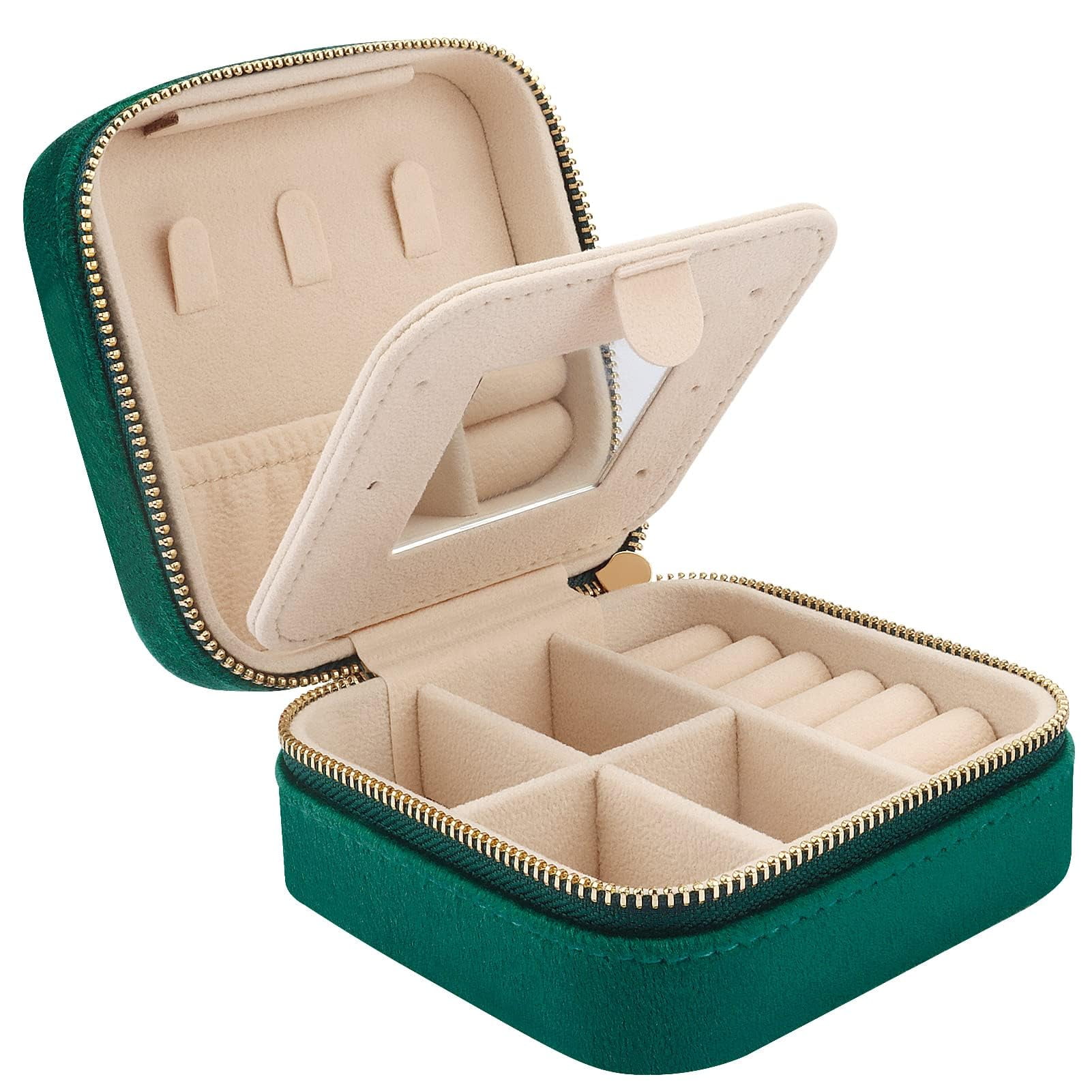 Travel Jewelry Box - Velvet Mini Jewelry Organizer, Small Jewelry Case ...
