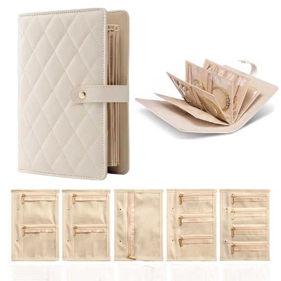 Travel Jewelry Notebook - Portable Leather Jewelry Book Case for Women ...