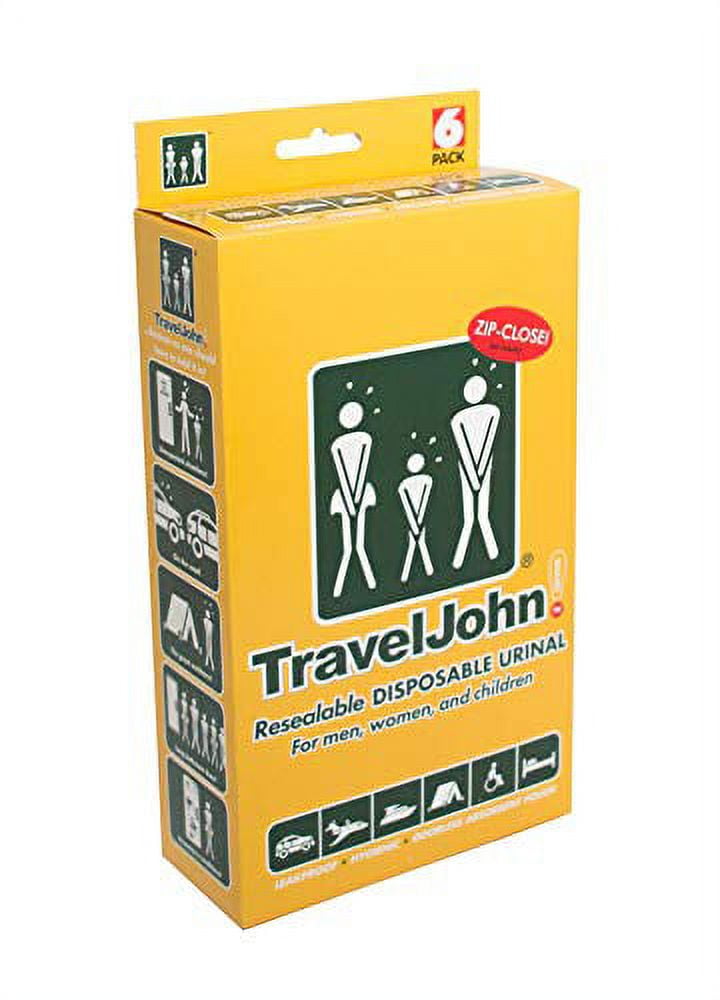 Travel John Resealable Disposable Urinal Bags (TJ1N) - 6 Pack - Walmart.com