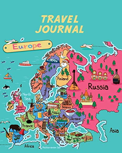 Pre-Owned Travel Journal: Map Of Europe. Kid's Travel Journal. Fun ...
