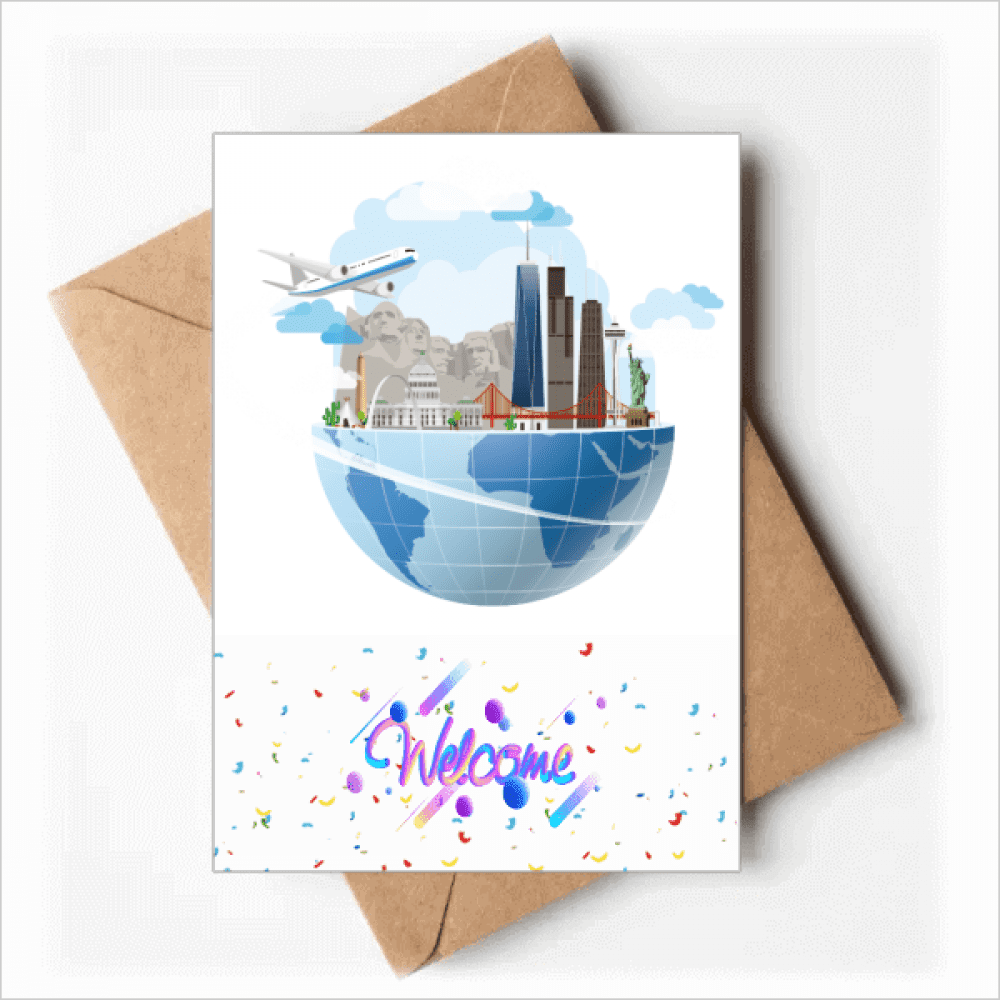 Travel Journey America Mount Plane Welcome Back Greeting Cards ...