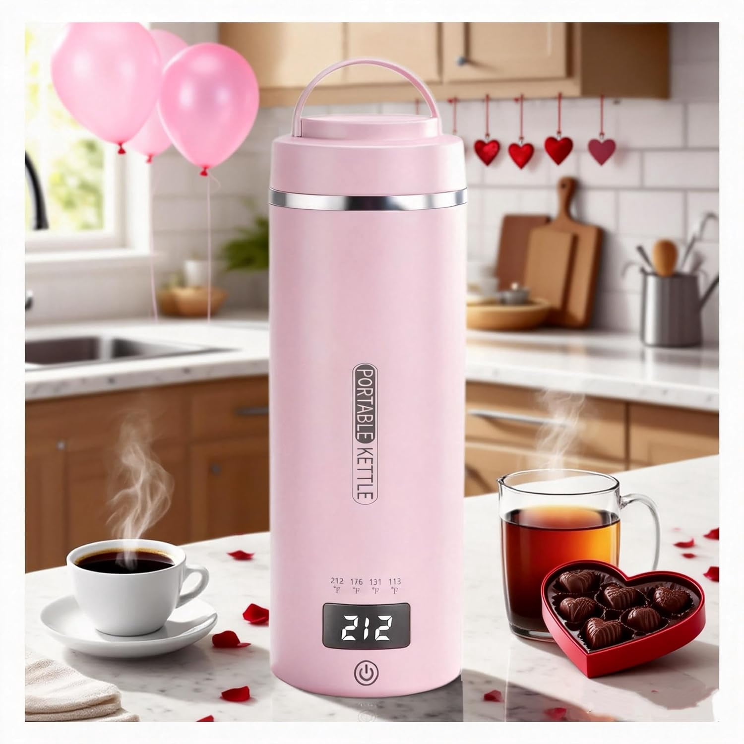 Travel Kettle Mini Portable Electric with 4 Temperature Settings, Plug ...