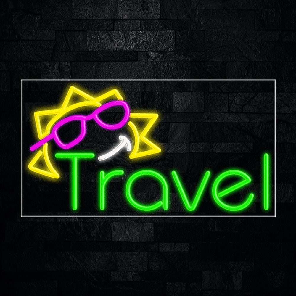 Travel-LED Neon Sign 33"L x 18"H #30451 - Walmart.com