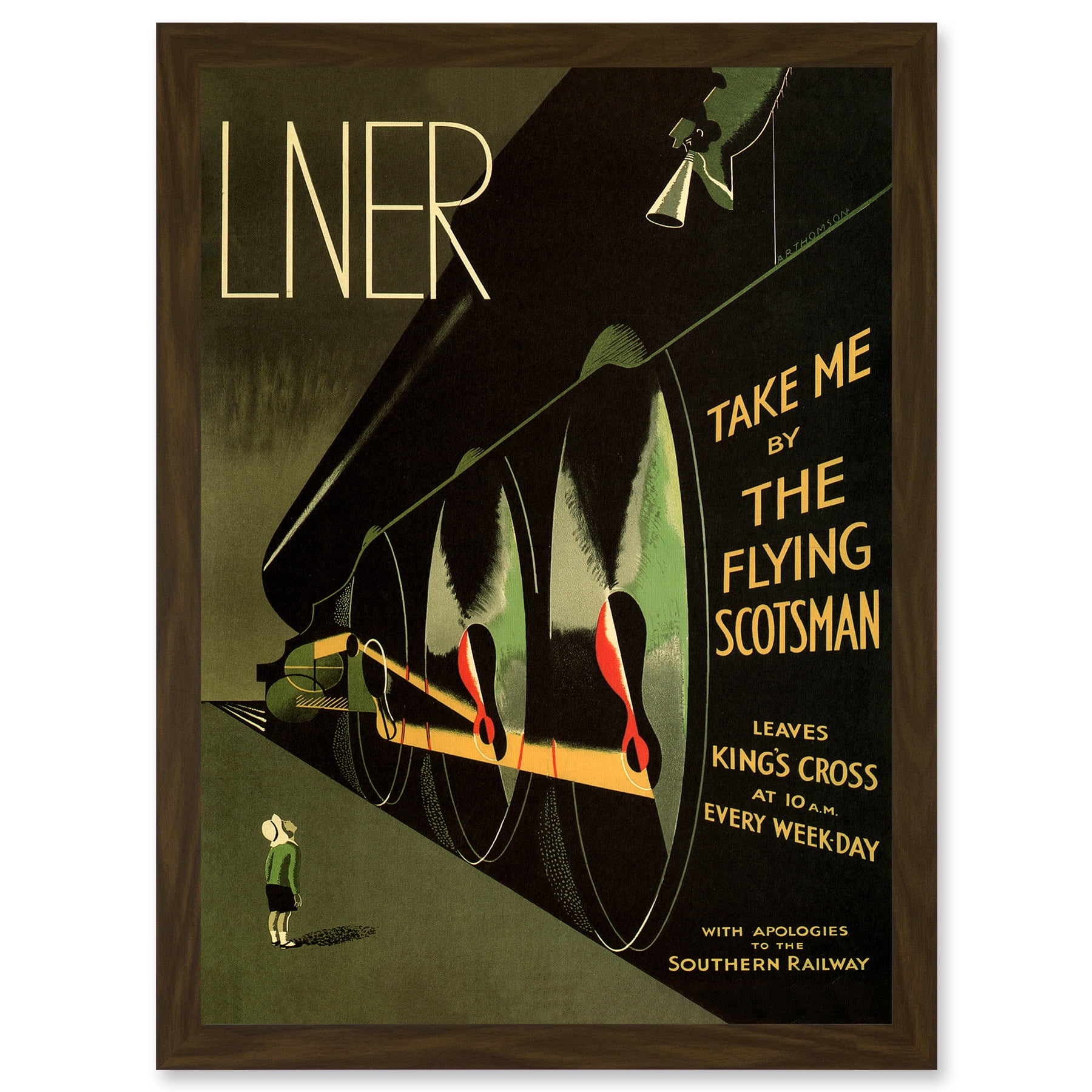 Travel LNER Railway Flying Scotsman UK Locomotive Vintage Advert Train ...