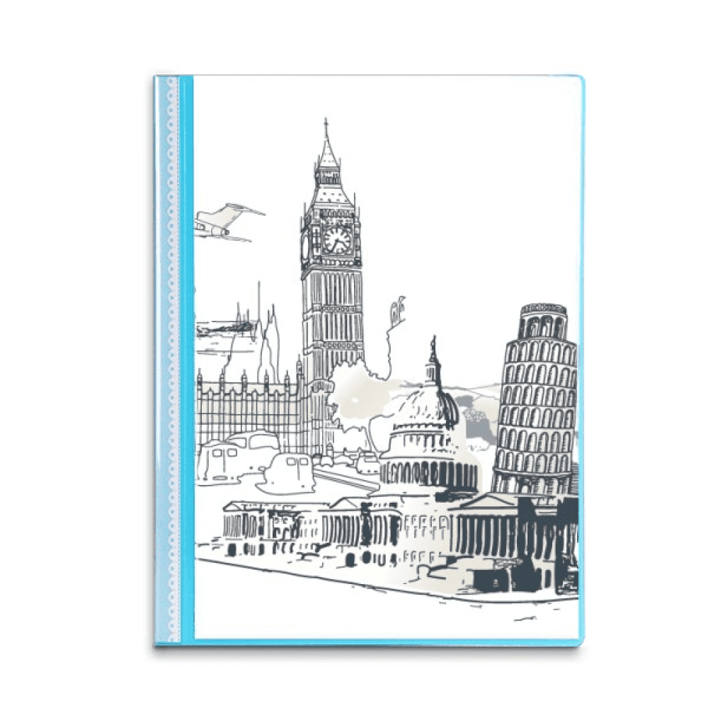Travel Landmark Big Ben Leaning Tower of Pisa Book Sheet Protectors ...