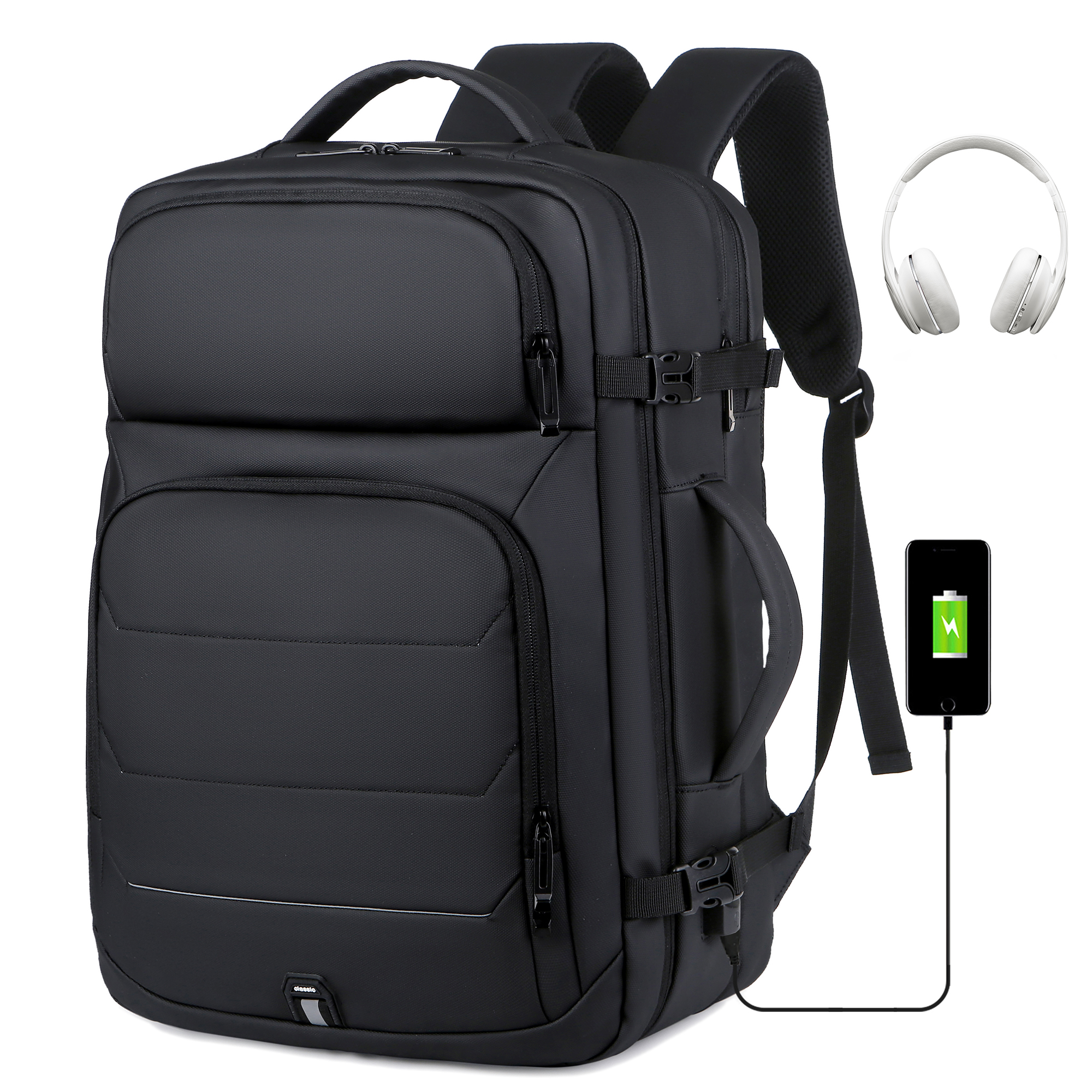 Expandable Roll Top Waterproof Trendy Backpack With Laptop Pocket ...