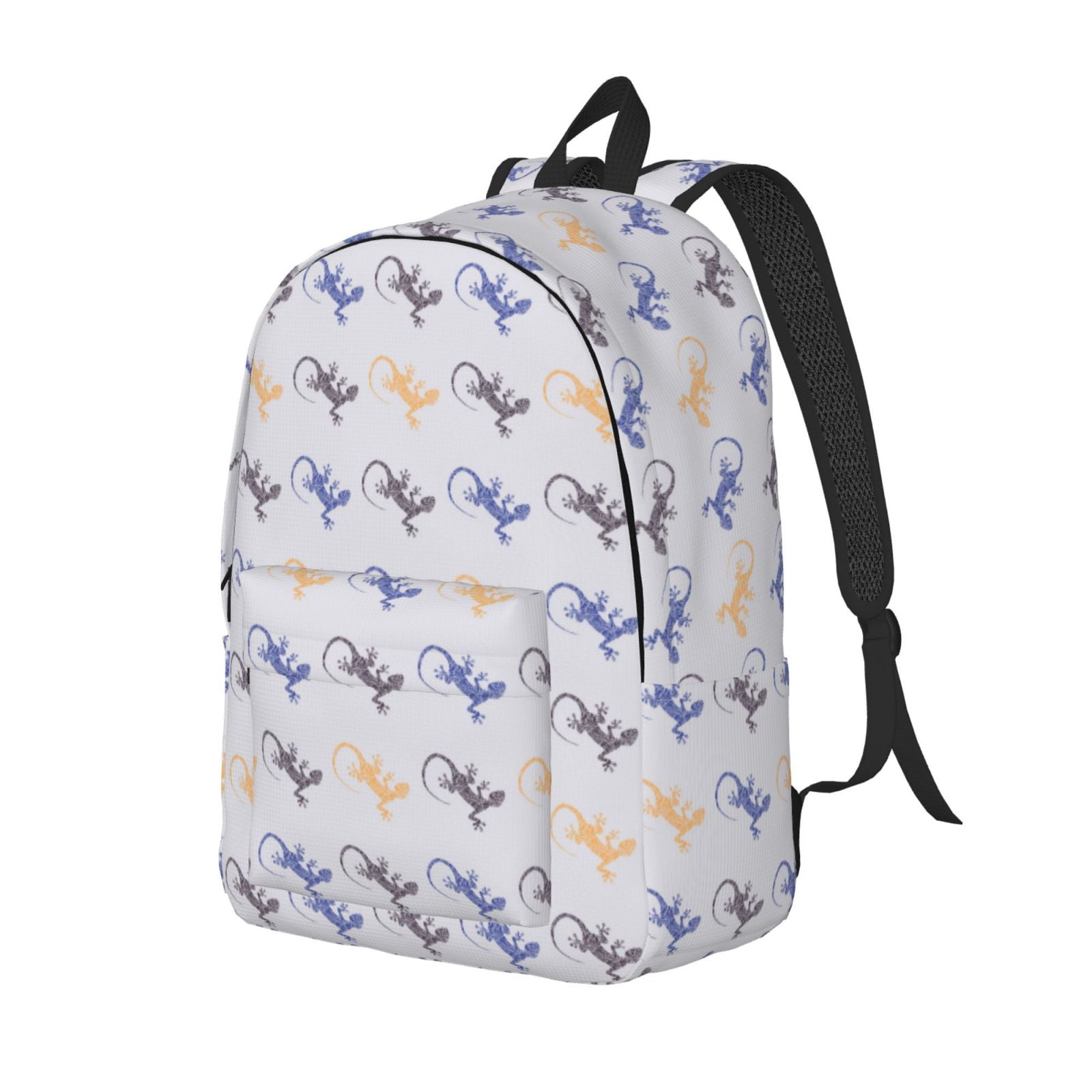 Travel Laptop Backpack - Artistic Cute Lizard Gecko Canvas Backpack ...