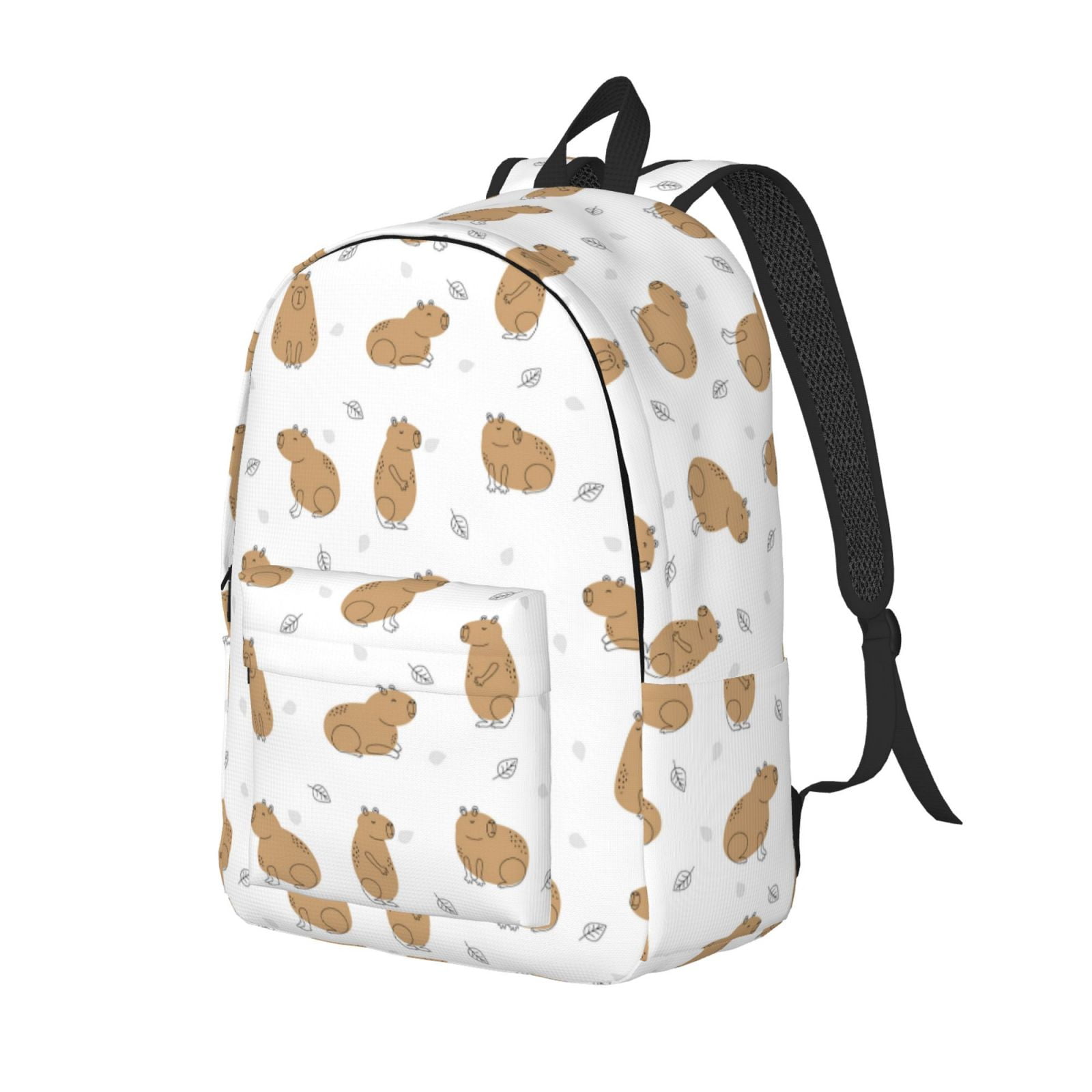 Travel Laptop Backpack - Capybaras White Canvas Backpack Computer ...