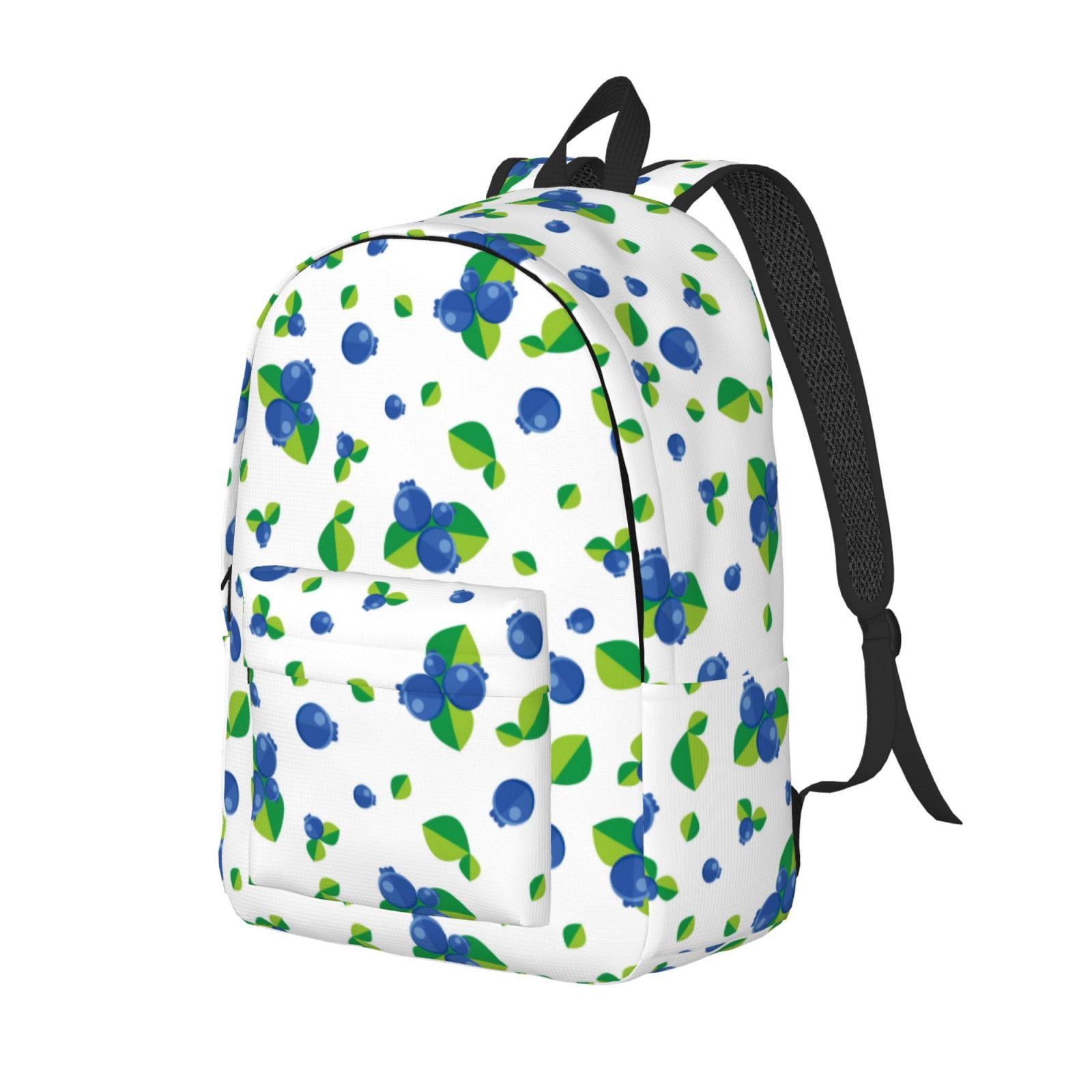 Travel Laptop Backpack - Cute Blueberry Mint Green Canvas Backpack ...