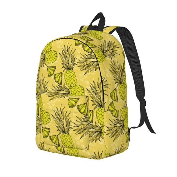 Travel Laptop Backpack - Cute Pineapple Retro Yellow Canvas Backpack ...