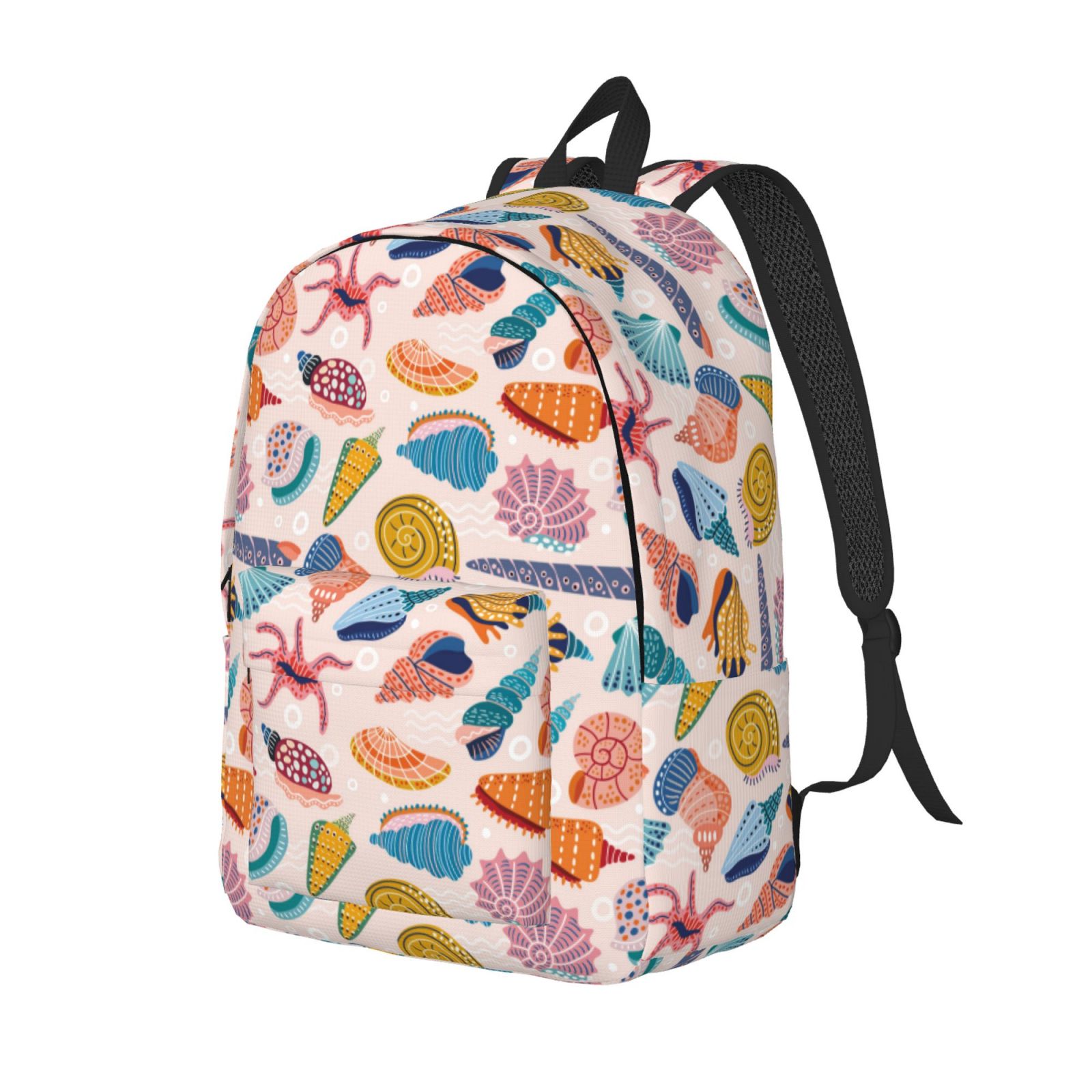Travel Laptop Backpack - Doodle Seashell Canvas Backpack Computer ...