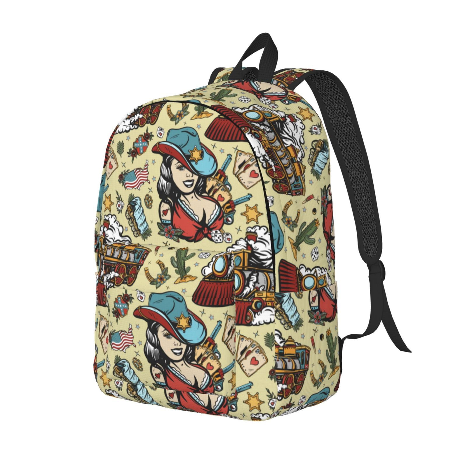 Travel Laptop Backpack - Exotic Train Pattern Canvas Backpack Computer ...