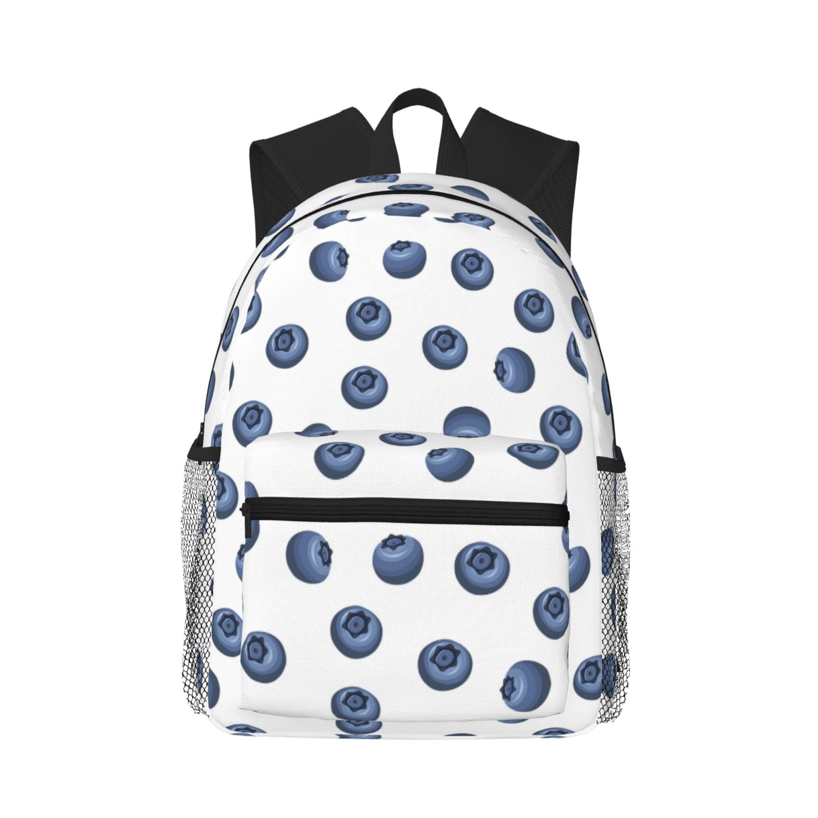 Travel Laptop Backpack For Women And Men, Blueberry Pattern White Blue ...