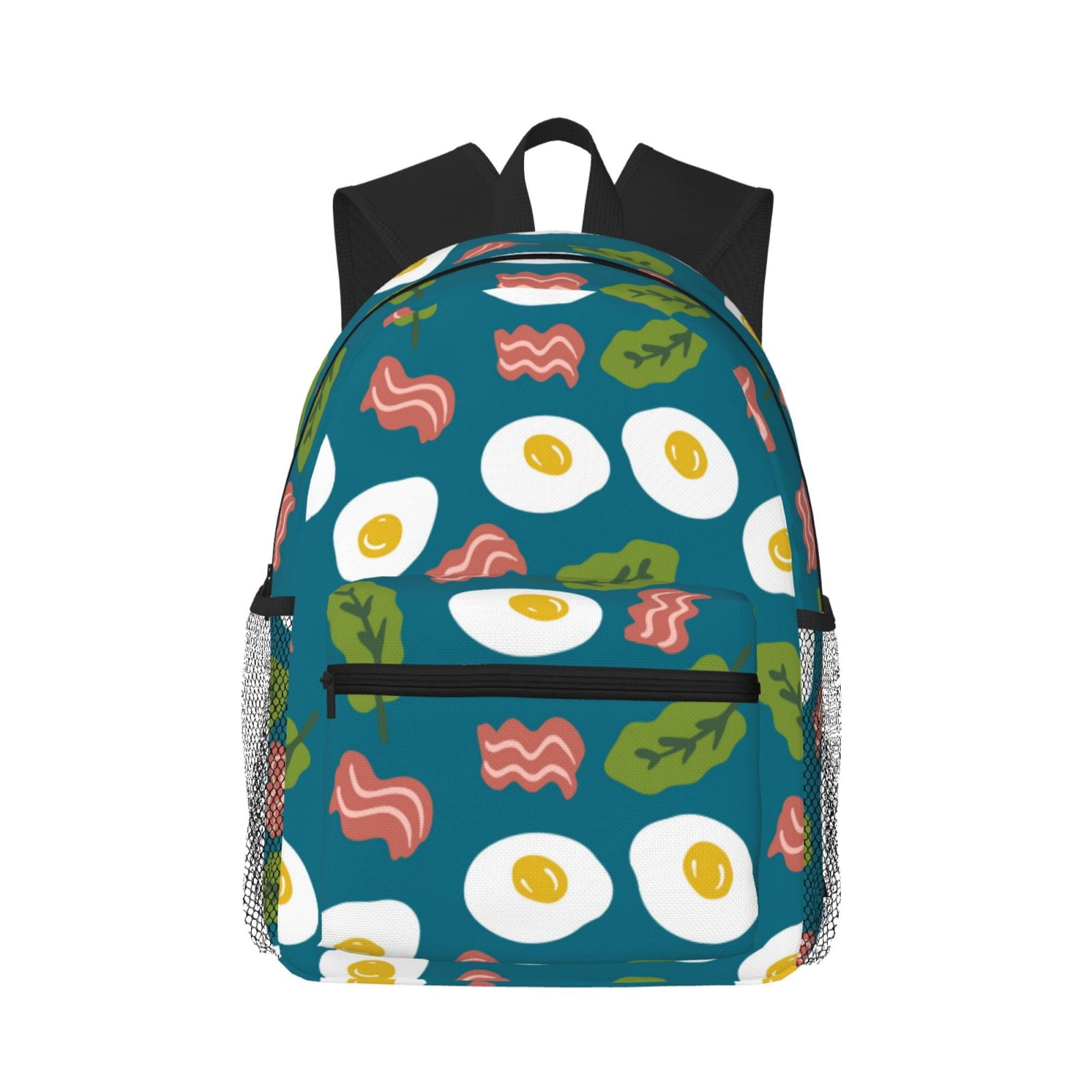 Travel Laptop Backpack For Women And Men, Cartoon Bacon Omelette Print ...
