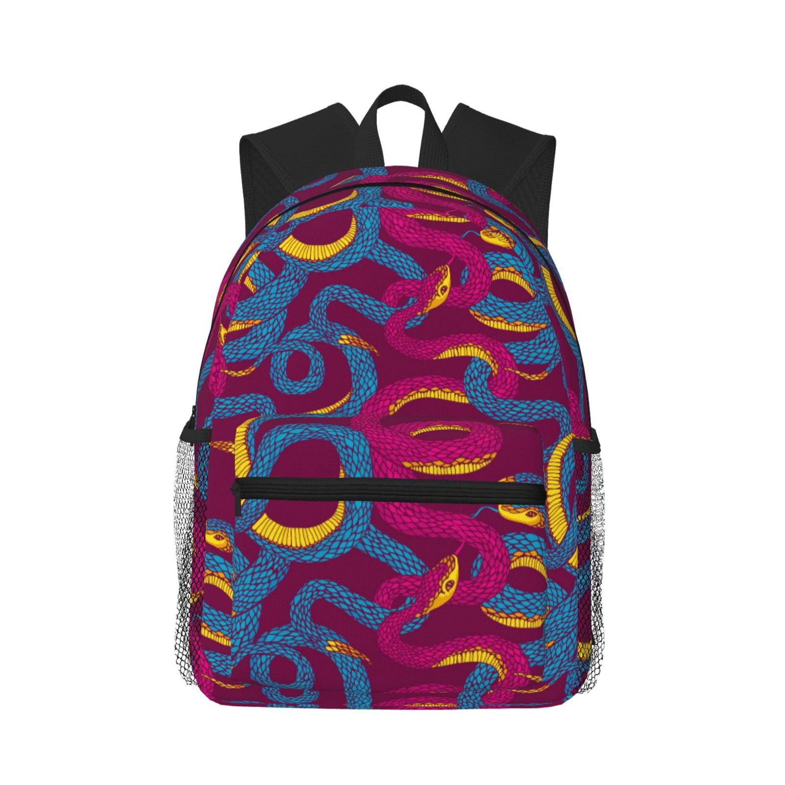 Travel Laptop Backpack For Women And Men, Cartoon Cute Snake Rose Red ...