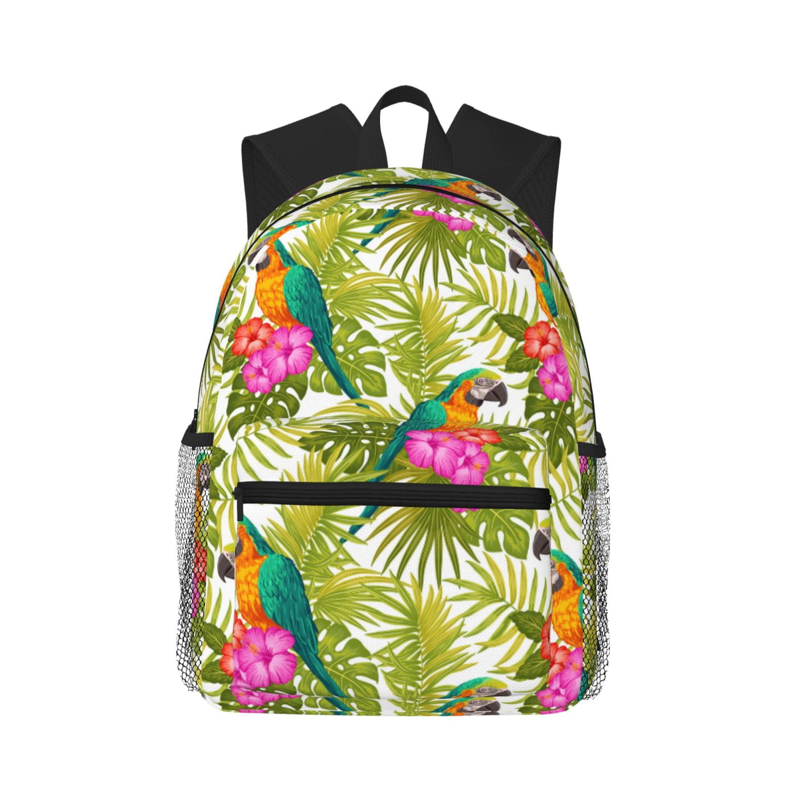 Travel Laptop Backpack For Women And Men, Colorful Cute Parrots Flower ...