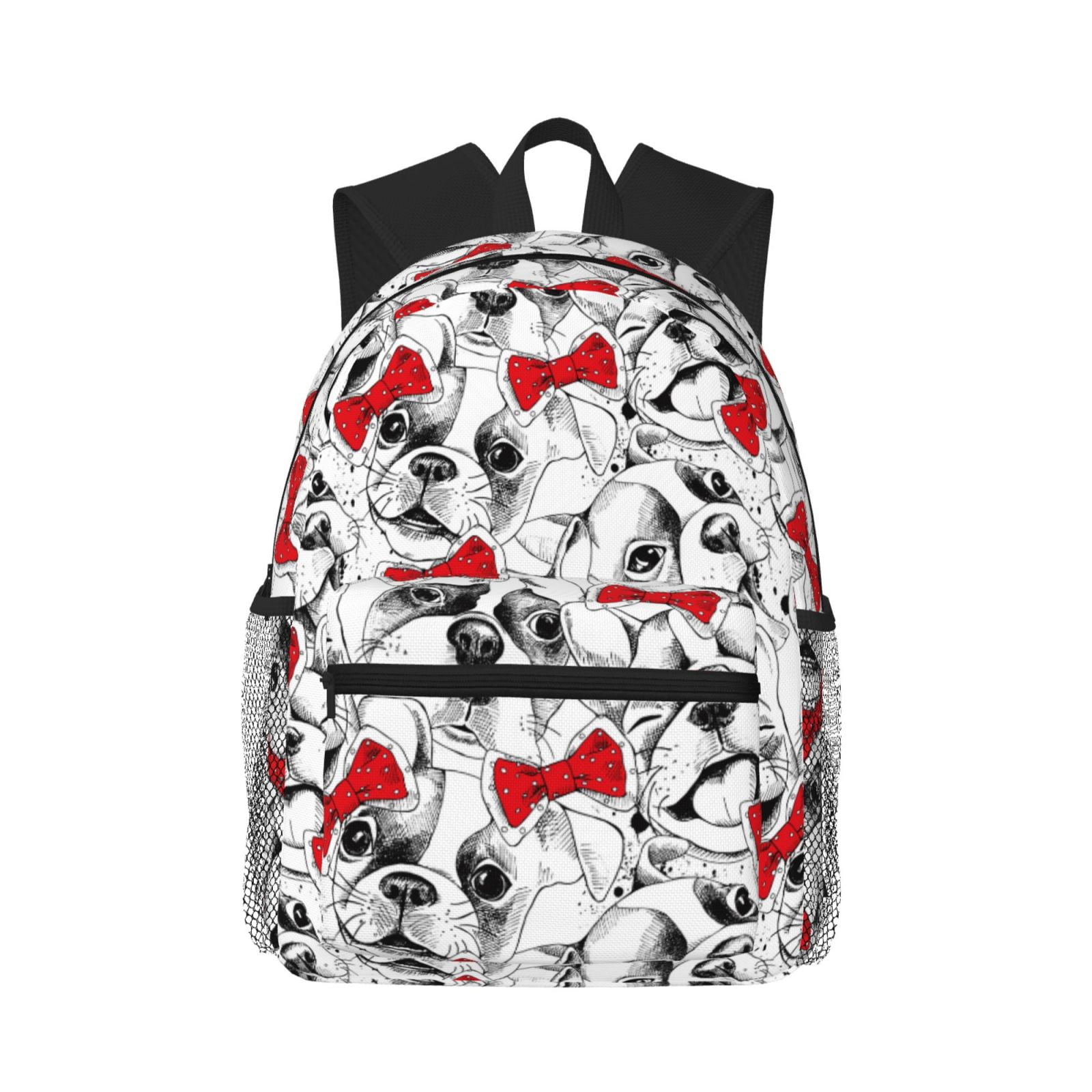 Travel Laptop Backpack For Women And Men, Cut French Bulldog Red Bow ...