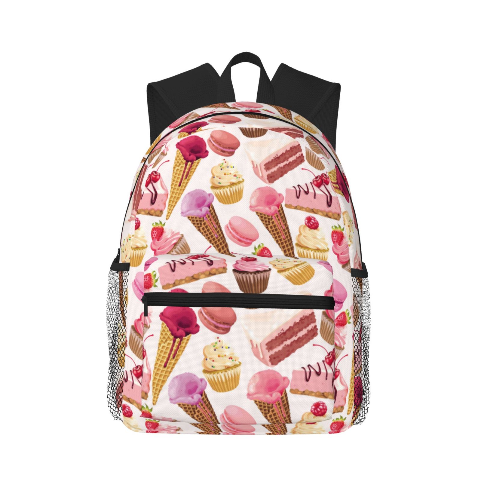 Travel Laptop Backpack For Women And Men, Ice Cream Cake Print Pink ...