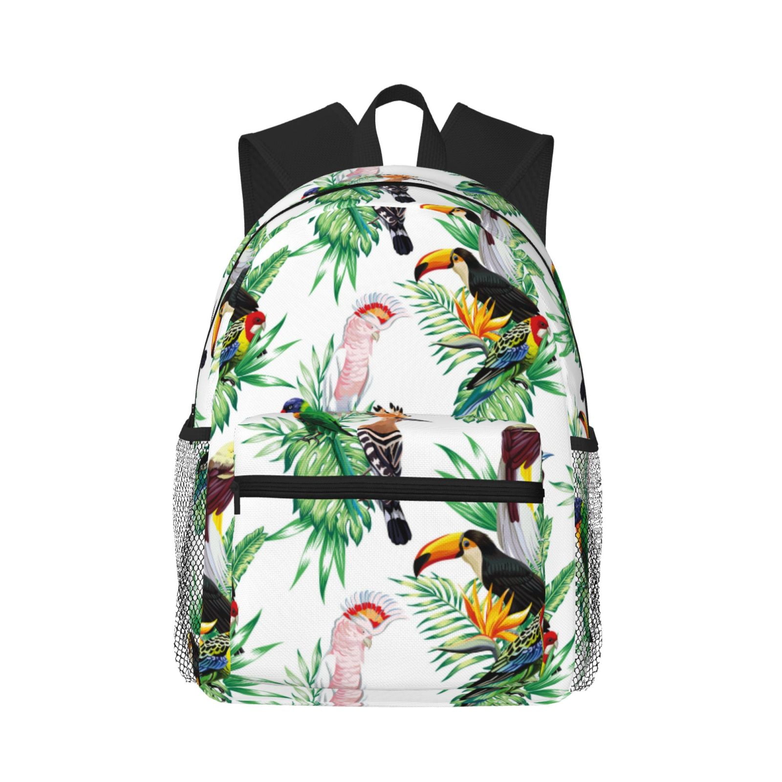 Travel Laptop Backpack For Women And Men, Modern Parrot Toucan Cockatoo ...