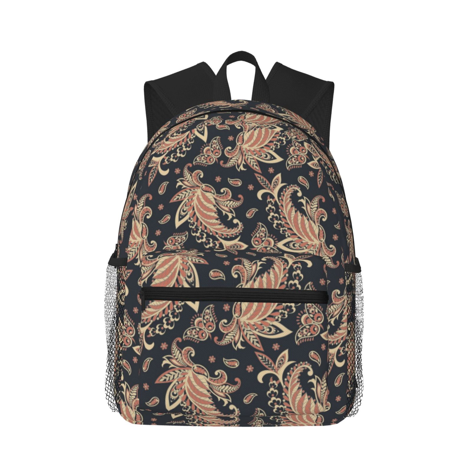 Travel Laptop Backpack For Women And Men, Paisley Print Leaf Computer ...