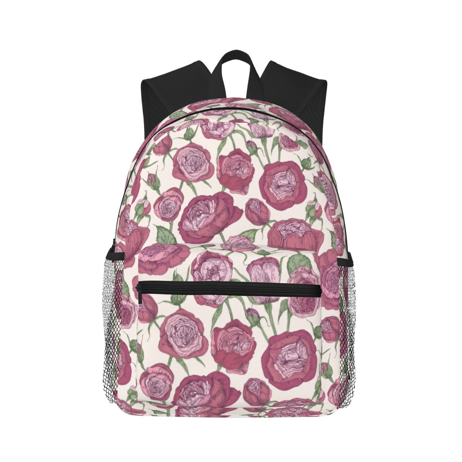 Travel Laptop Backpack For Women And Men, Rose Flowers Purple Computer ...
