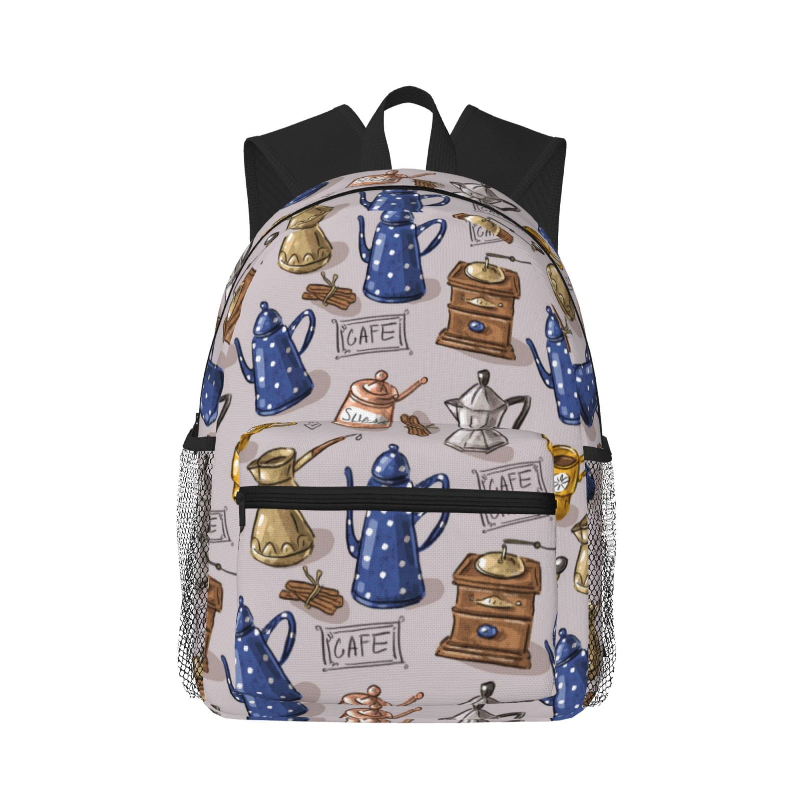 Travel Laptop Backpack For Women And Men, Vintage Teapot Coffee Grinder ...