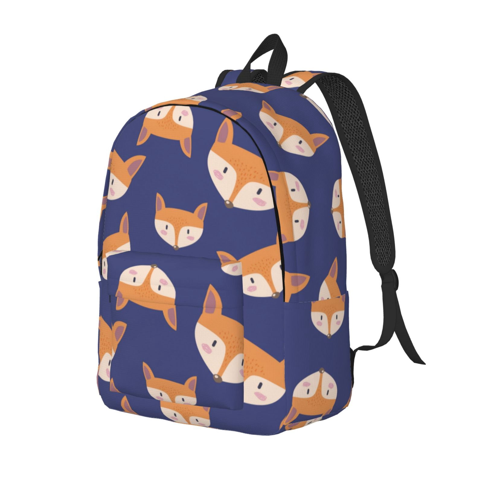Travel Laptop Backpack - Fox Pattern Canvas Backpack Computer Backpack ...