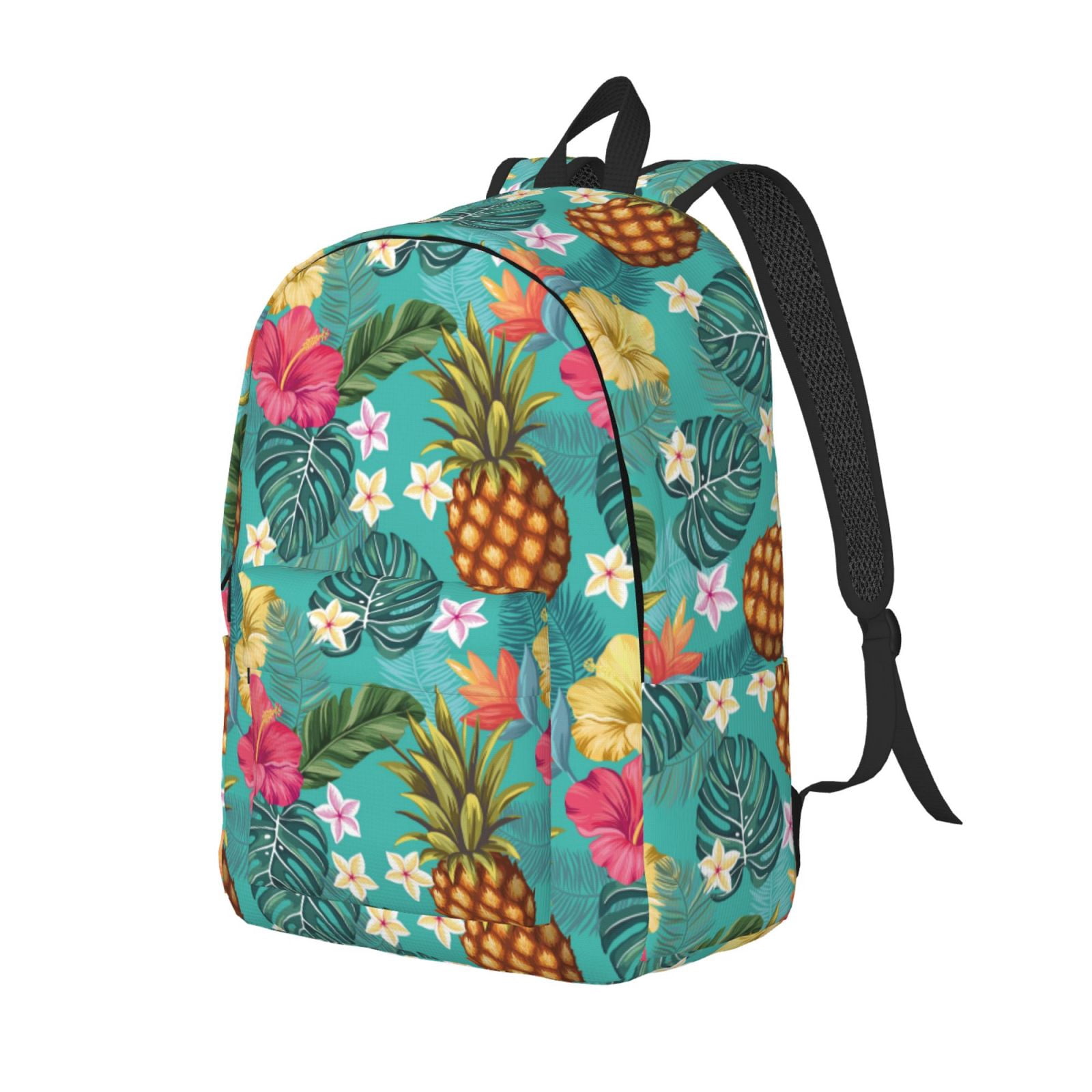 Travel Laptop Backpack - Hawaiian Style Pineapple Canvas Backpack ...