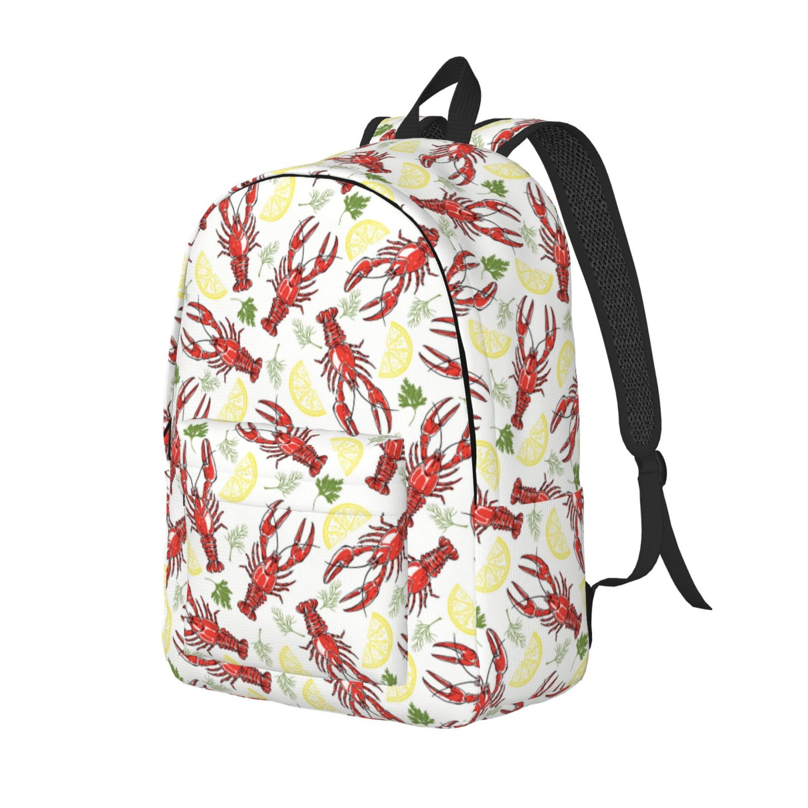 Travel Laptop Backpack - Lobster Cilantro Lemon Canvas Backpack ...