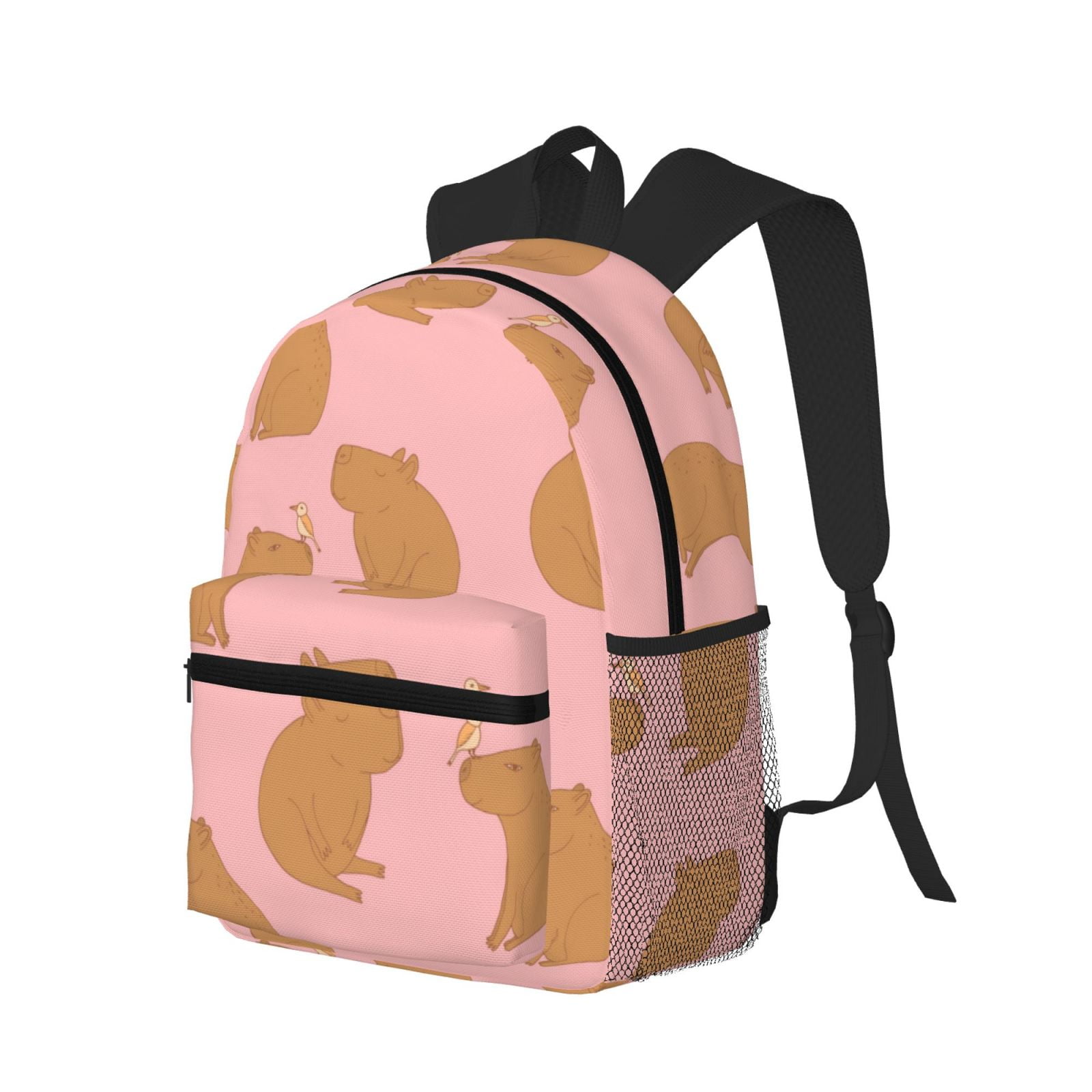 Travel Laptop Backpack for Men Women - Bird Capybaras Pink Water ...
