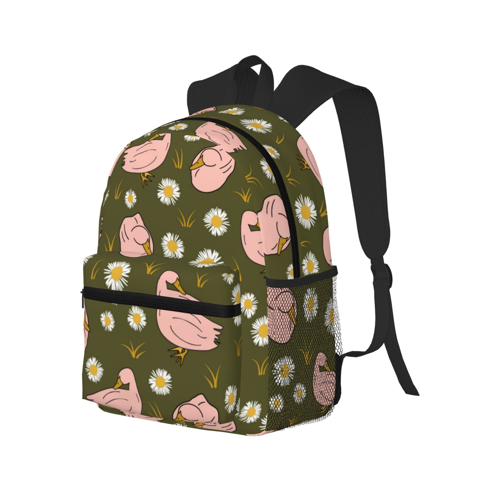 Travel Laptop Backpack for Men Women - Cartoon Pink Cute Duck Daisy ...