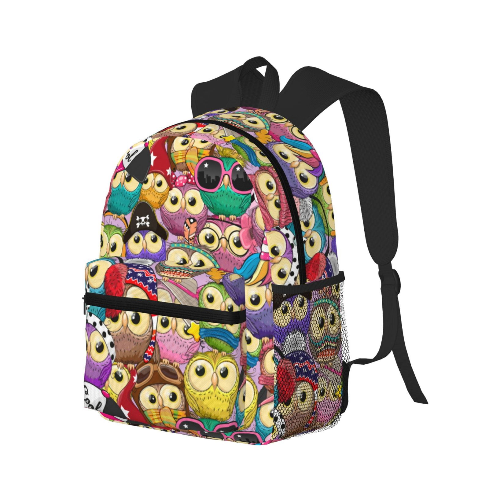 Travel Laptop Backpack for Men Women - Colourful Cartoon Owls Water ...