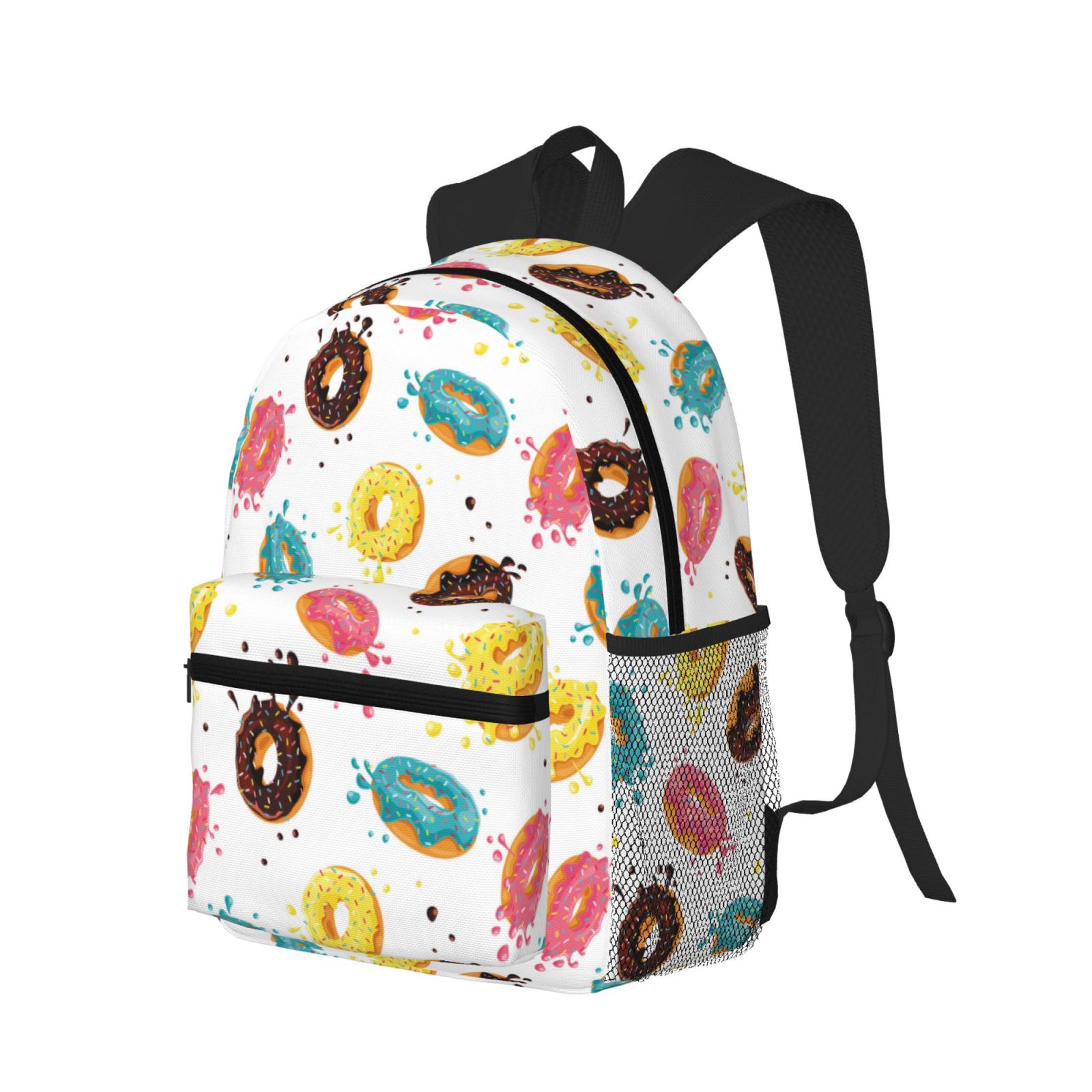 Travel Laptop Backpack for Men Women - Colourful Donut Print White ...